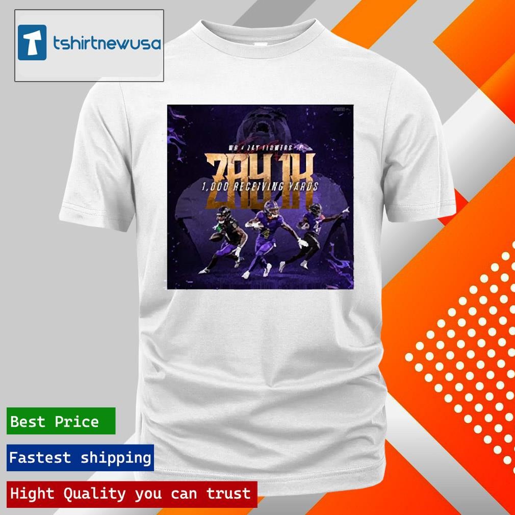 Original Baltimore Ravens Nfl Zay Flowers Zay 1k 1000 Receiving Yards ...