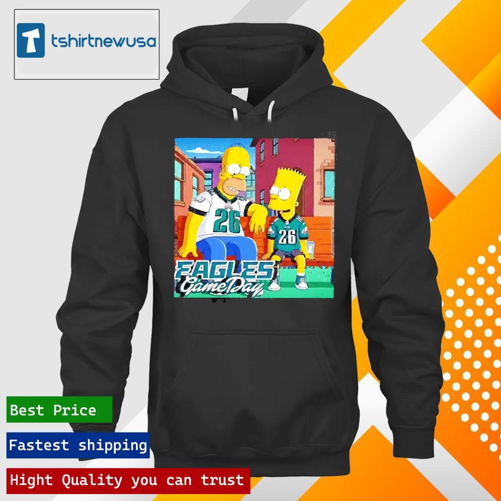 Top The Simpsons Eagles Game Day 2025 Shirts, hoodie and long sleeve tee