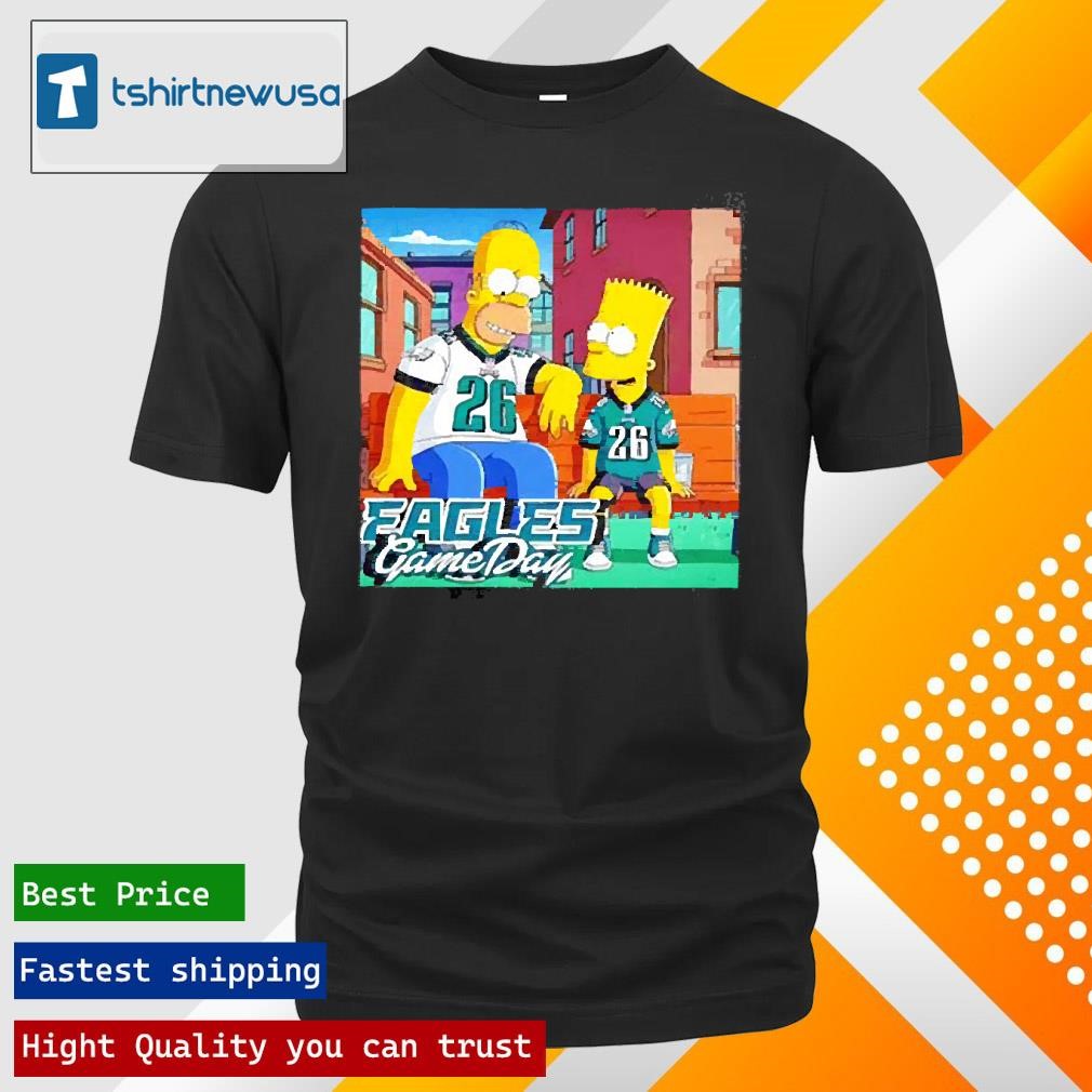 Top The Simpsons Eagles Game Day 2025 Shirts, hoodie and long sleeve tee