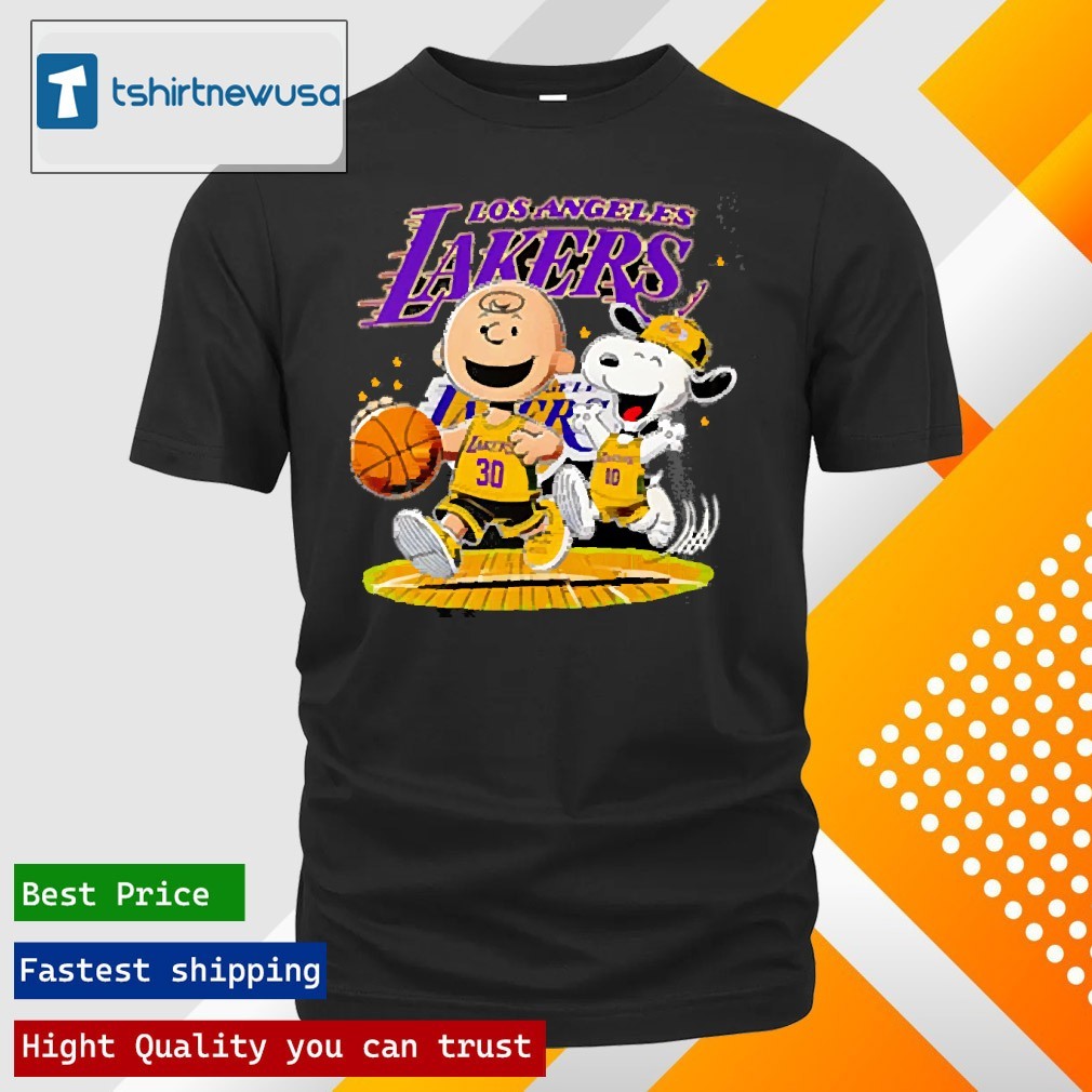 Nice Charlie And Snoopy Happy Playing Basketball Los Angeles Lakers ...